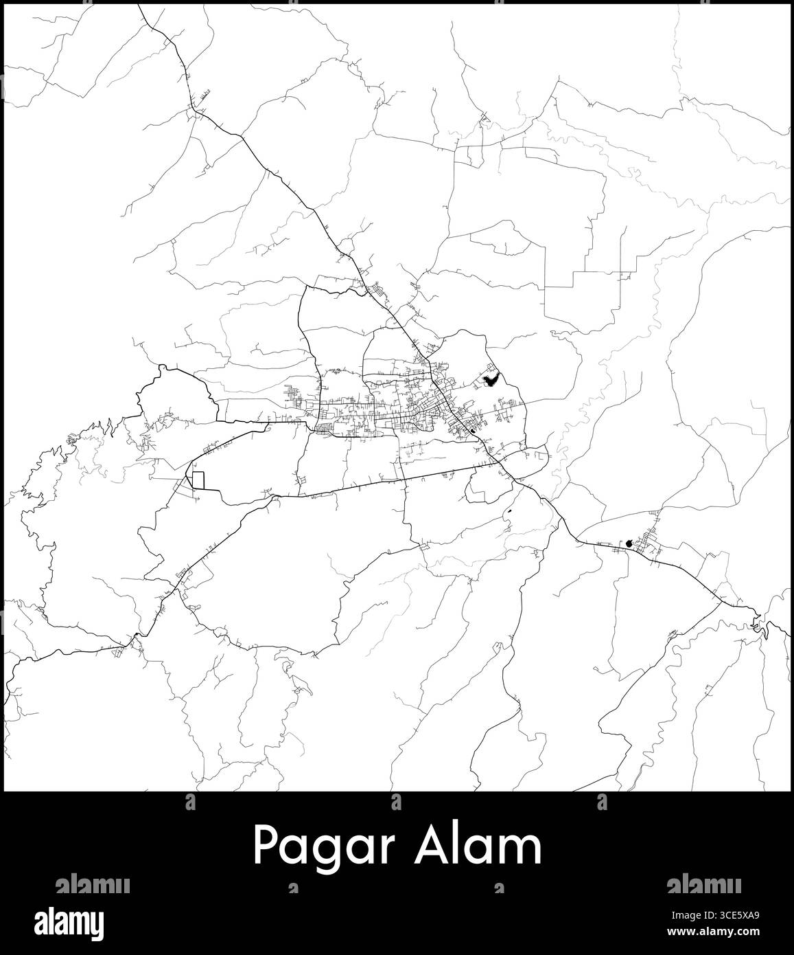 Pagar alam outline map hi-res stock photography and images - Alamy