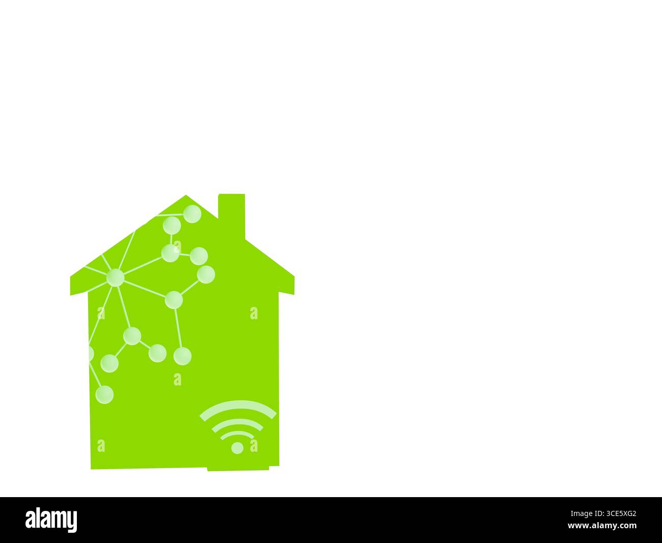 Home with wifi signal and network nodes white background Stock Photo ...