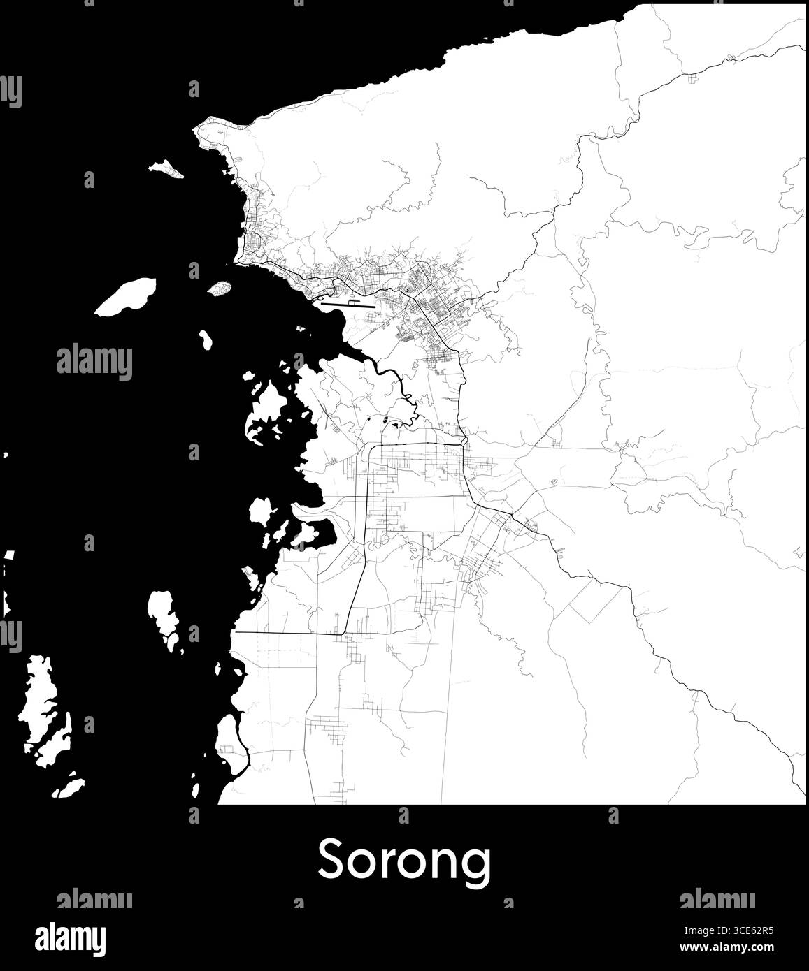 Sorong outline map hi-res stock photography and images - Alamy