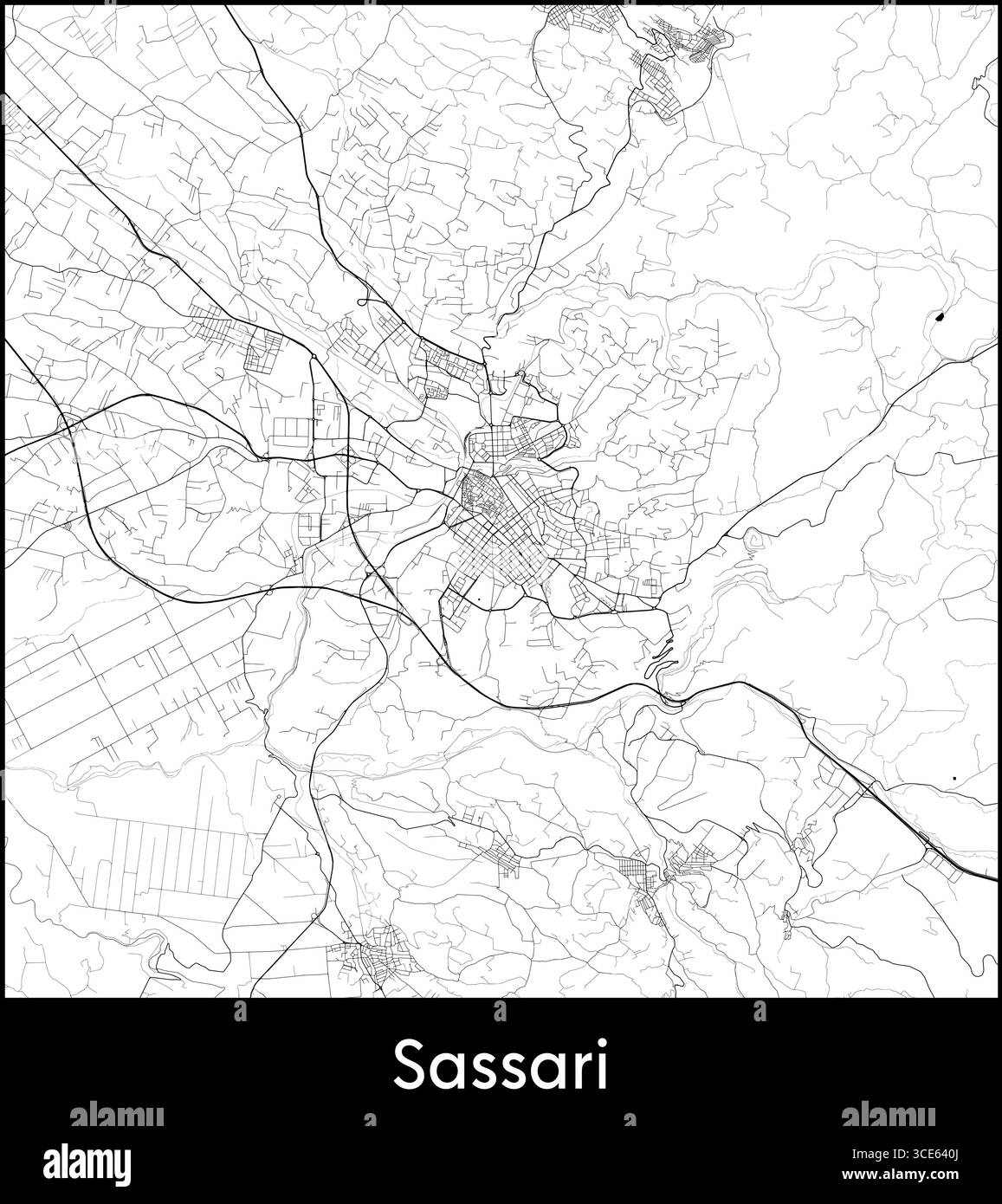 Map of sassari Black and White Stock Photos & Images - Alamy