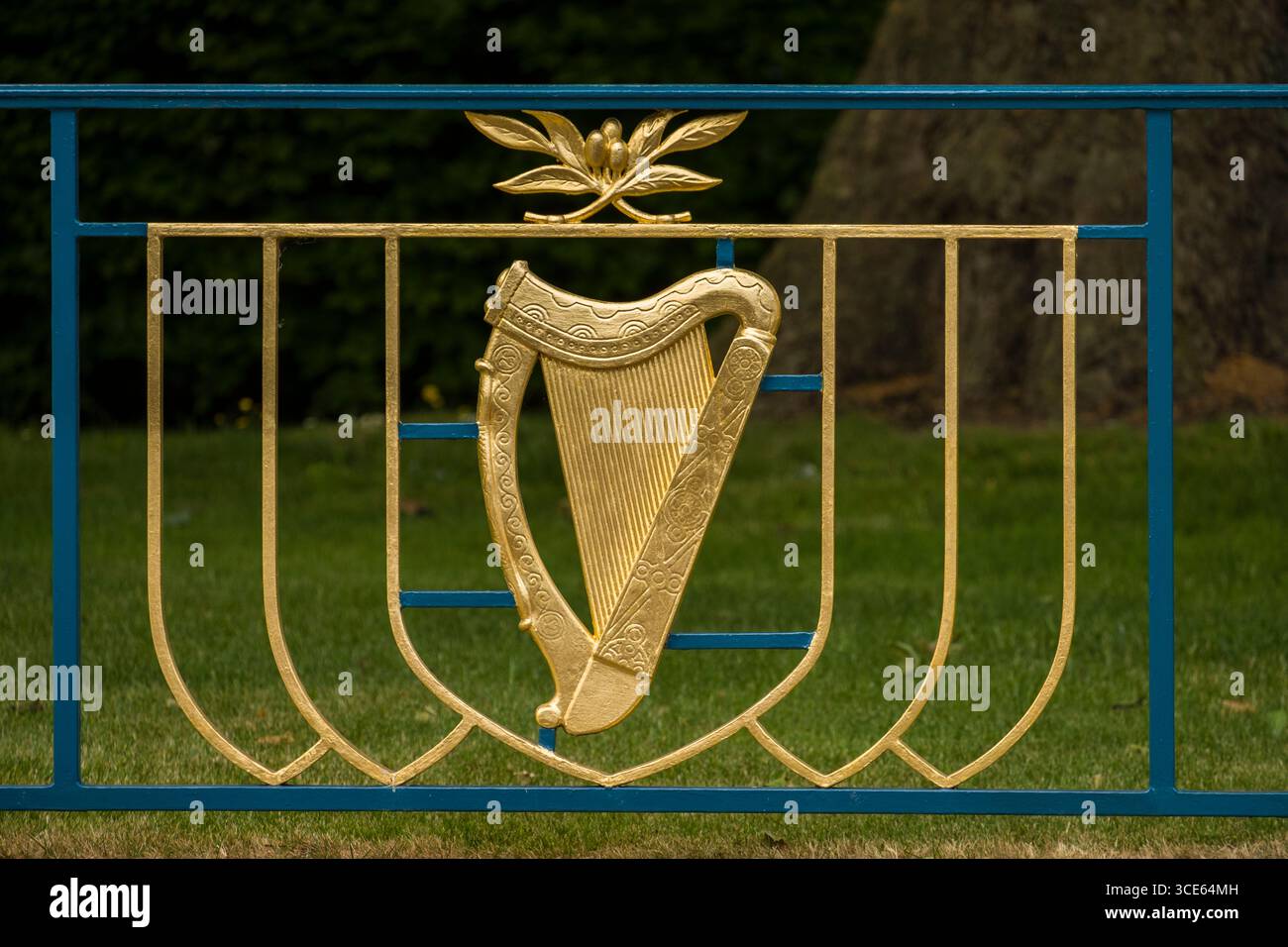Gilded Celtic harp representing the Coat of Arms of Ireland is part of ...