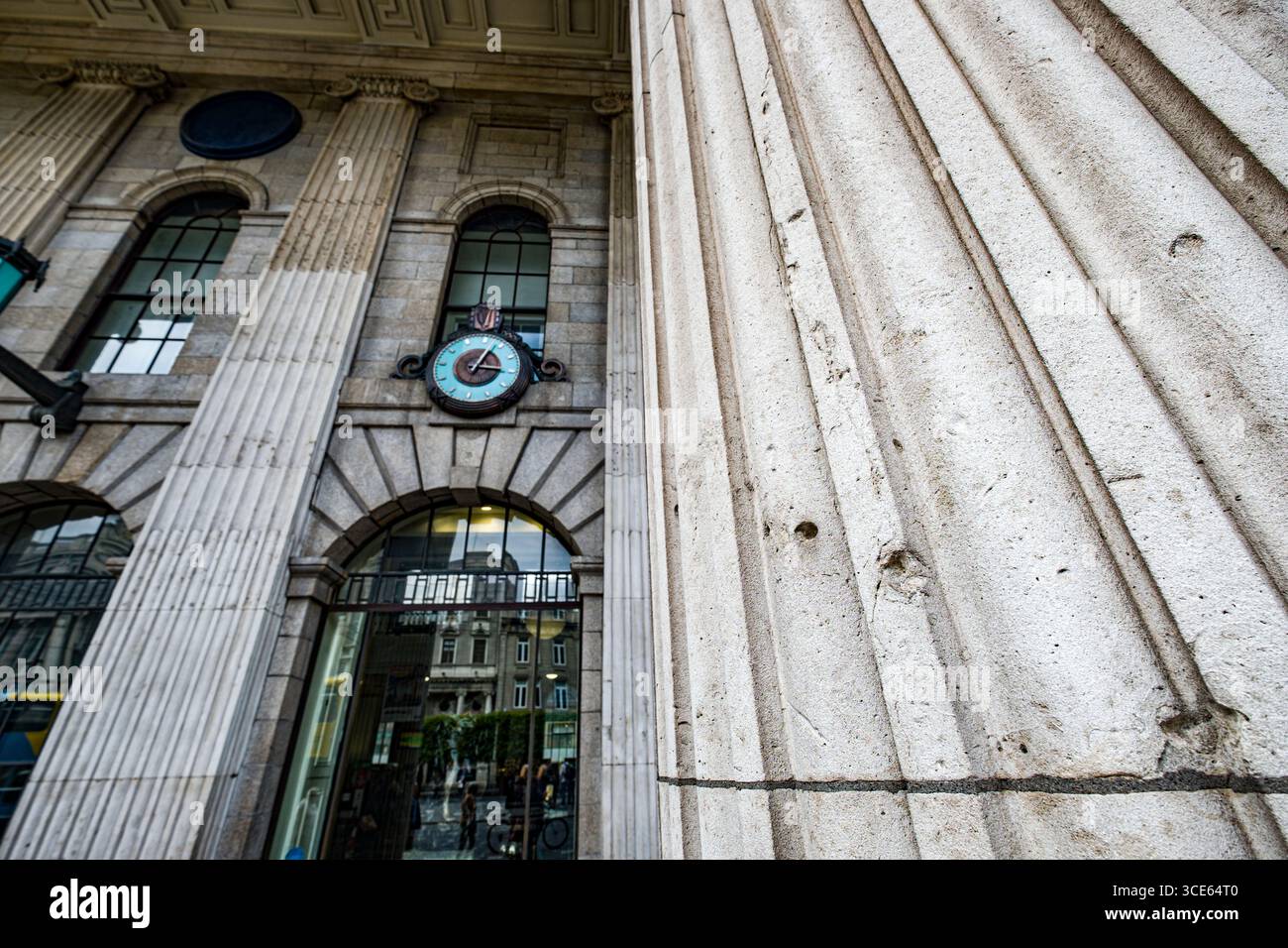 Bullet scars from the Easter Rising of 1916 on fluted Ionic columns at ...