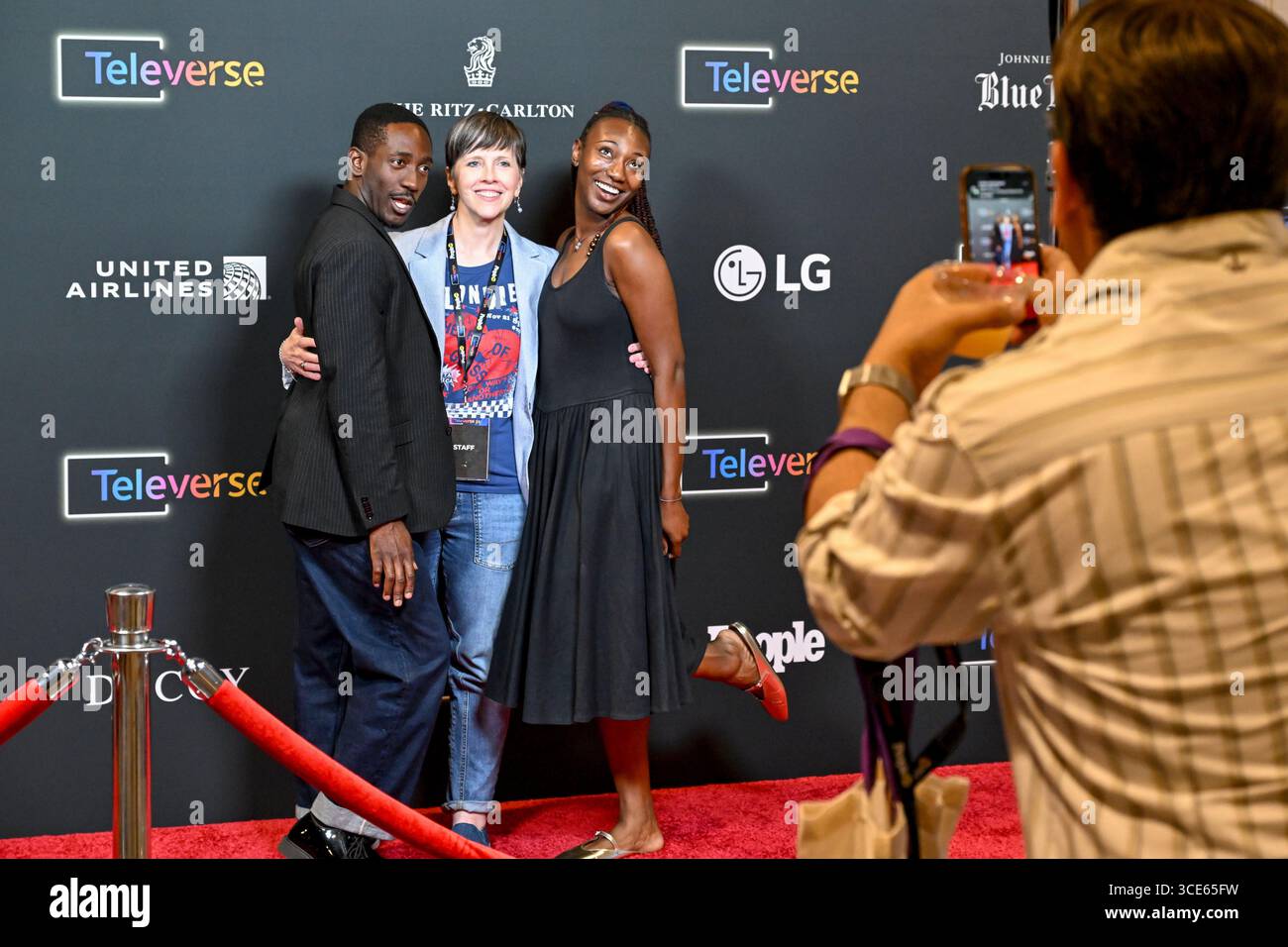 Anthony Adu, from left, Karen Harrison and Rama Orleans-Lindsay pose ...