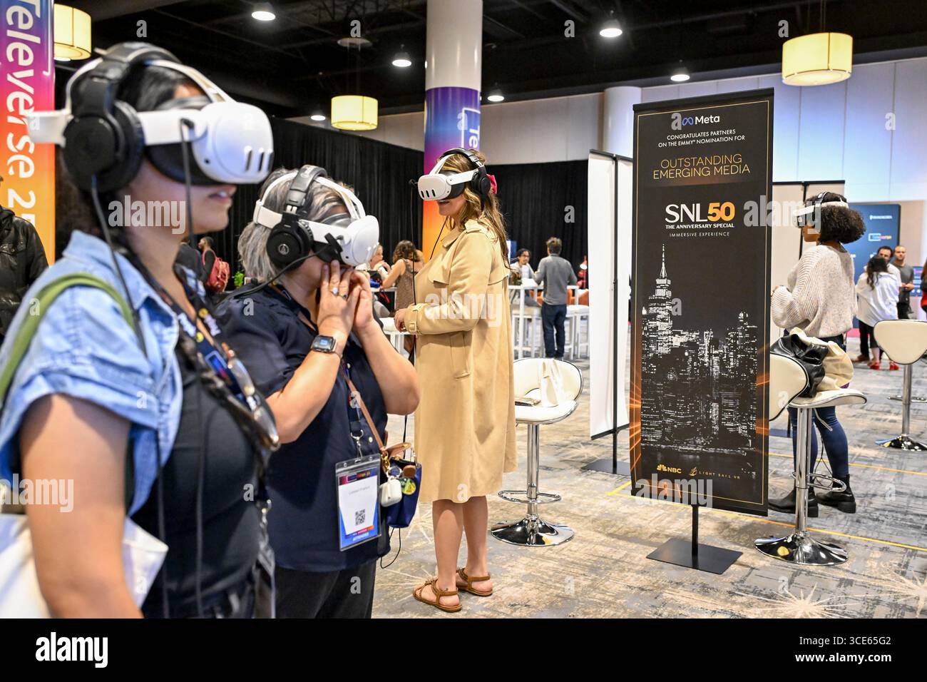 Jossel Franco, from left, Loresal Franco and Alaura Patton experience ...