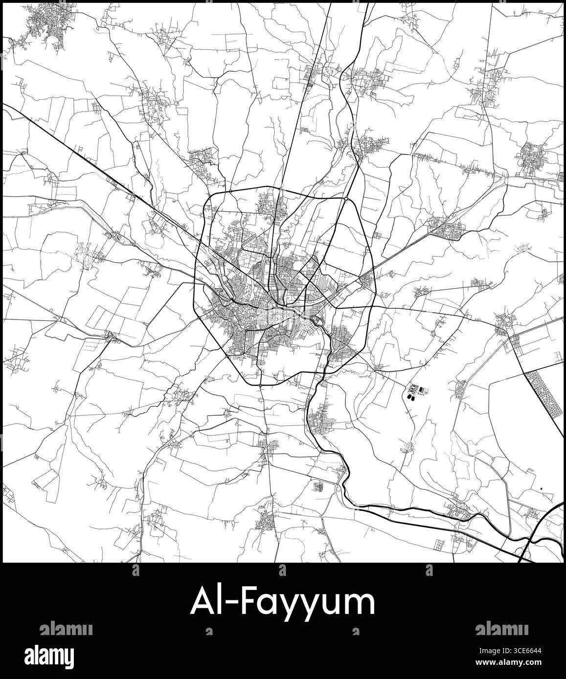 Al fayyum outline map Stock Vector Images - Alamy