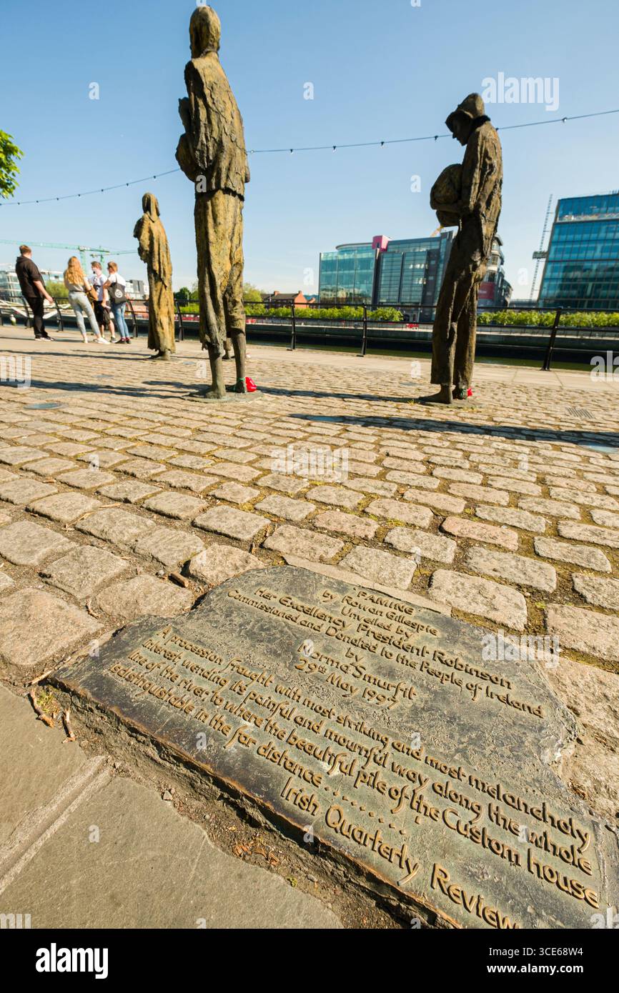 Dedication placard set in ground at the Famine Memorial by Rowan ...