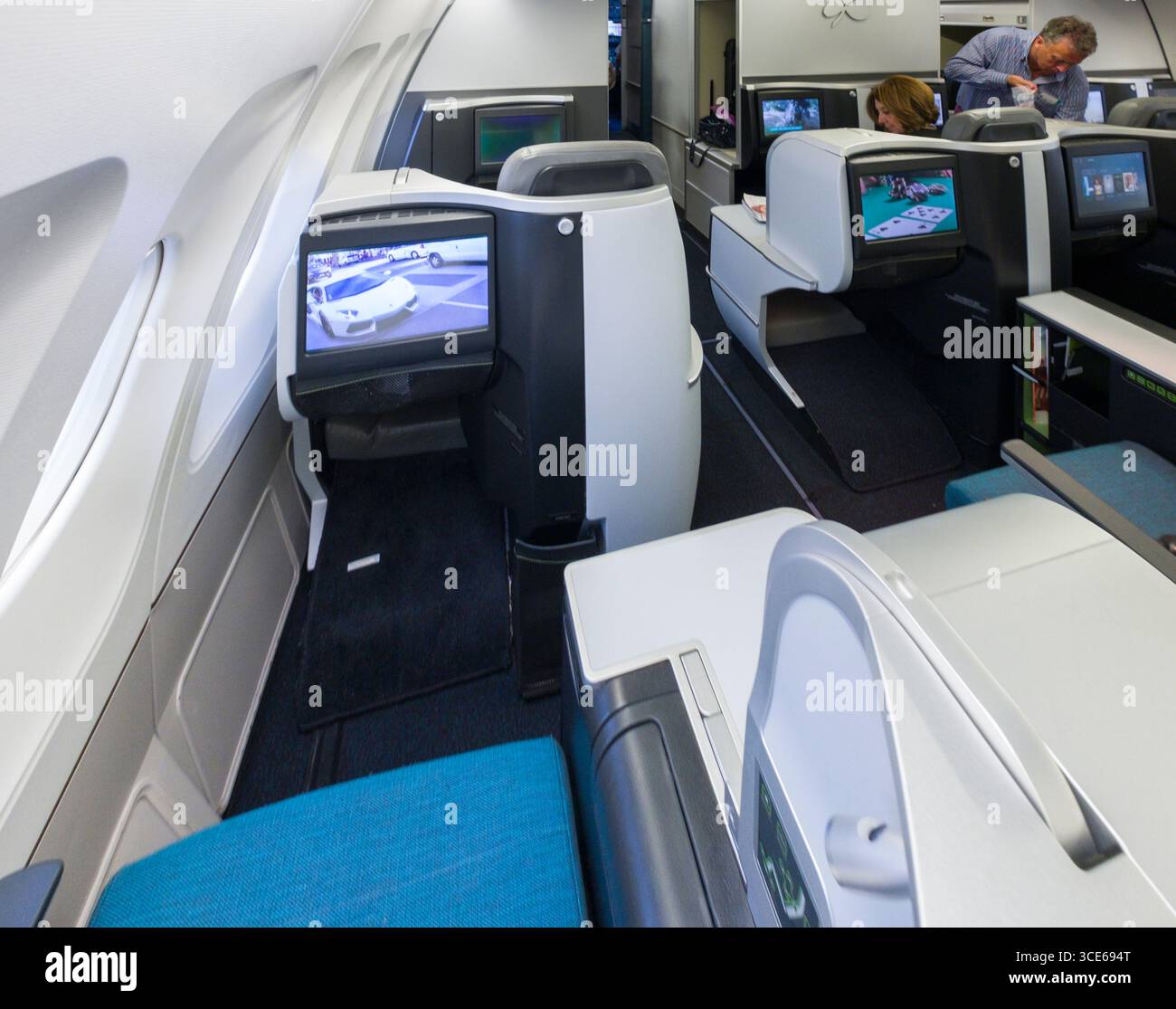 Aer Lingus lie-flat seats aboard an Airbus A330-200, Los Angeles ...