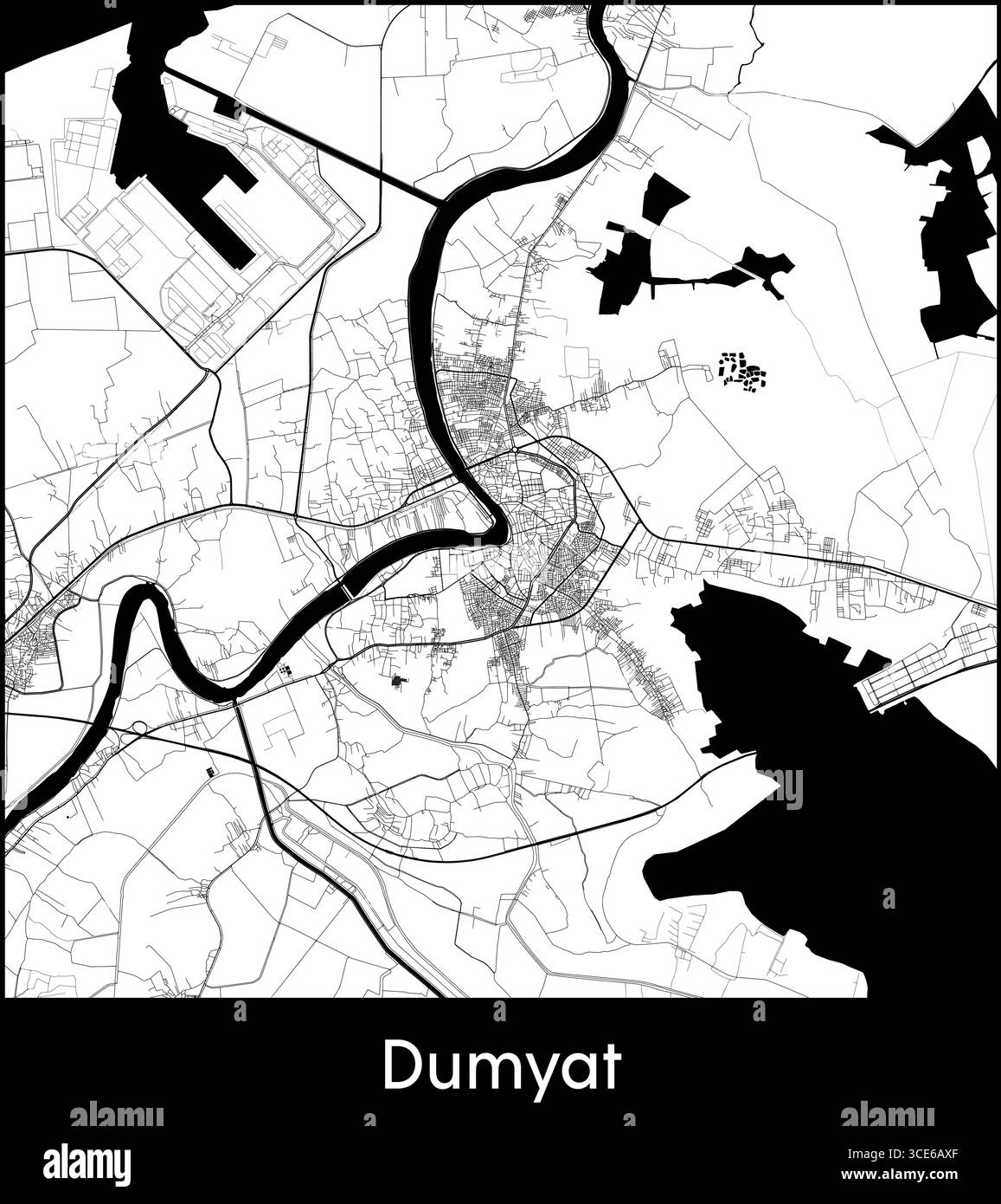 Dumyat city map egypt hi-res stock photography and images - Alamy