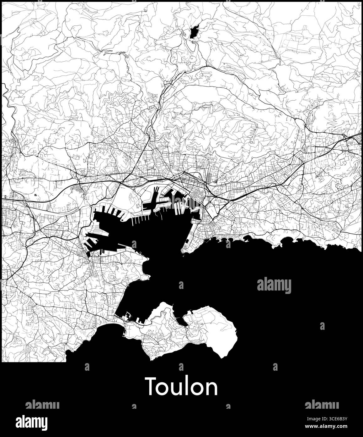 Toulon city map france hi-res stock photography and images - Alamy