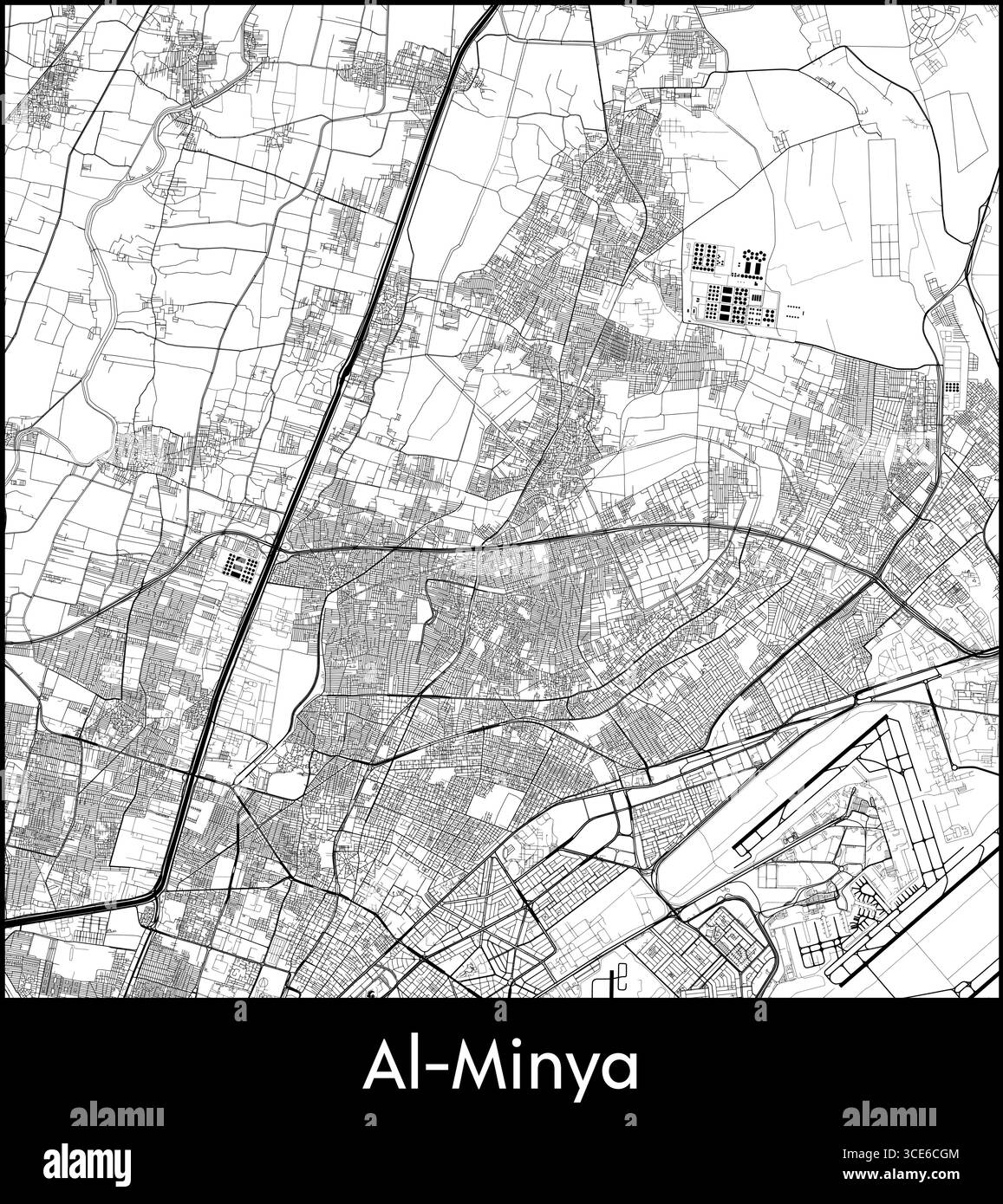 Al minya outline map hi-res stock photography and images - Alamy