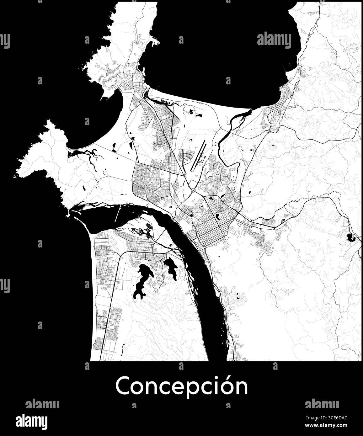 Concepcion outline map hi-res stock photography and images - Alamy