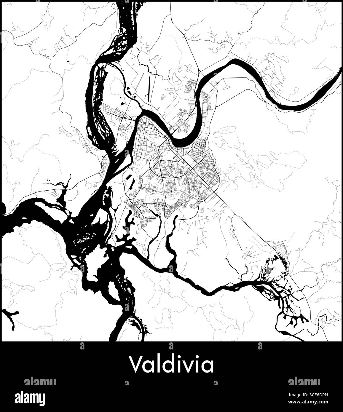 Valdivia chile map vector Black and White Stock Photos & Images - Alamy