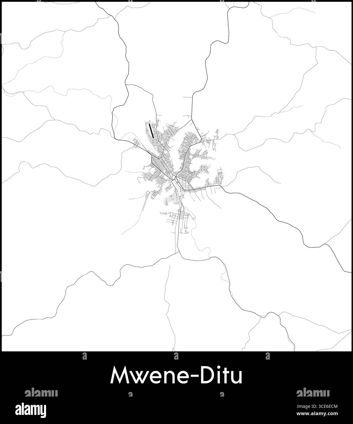 Mwene Ditu city map, Democratic Republic of the Congo - Topographic ...