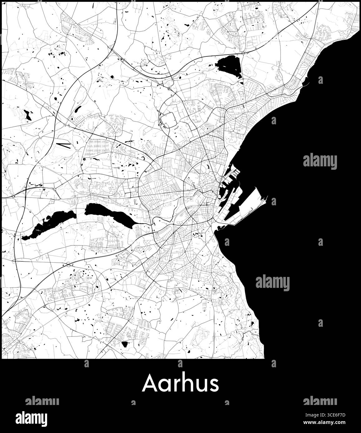 Aarhus map Black and White Stock Photos & Images - Alamy