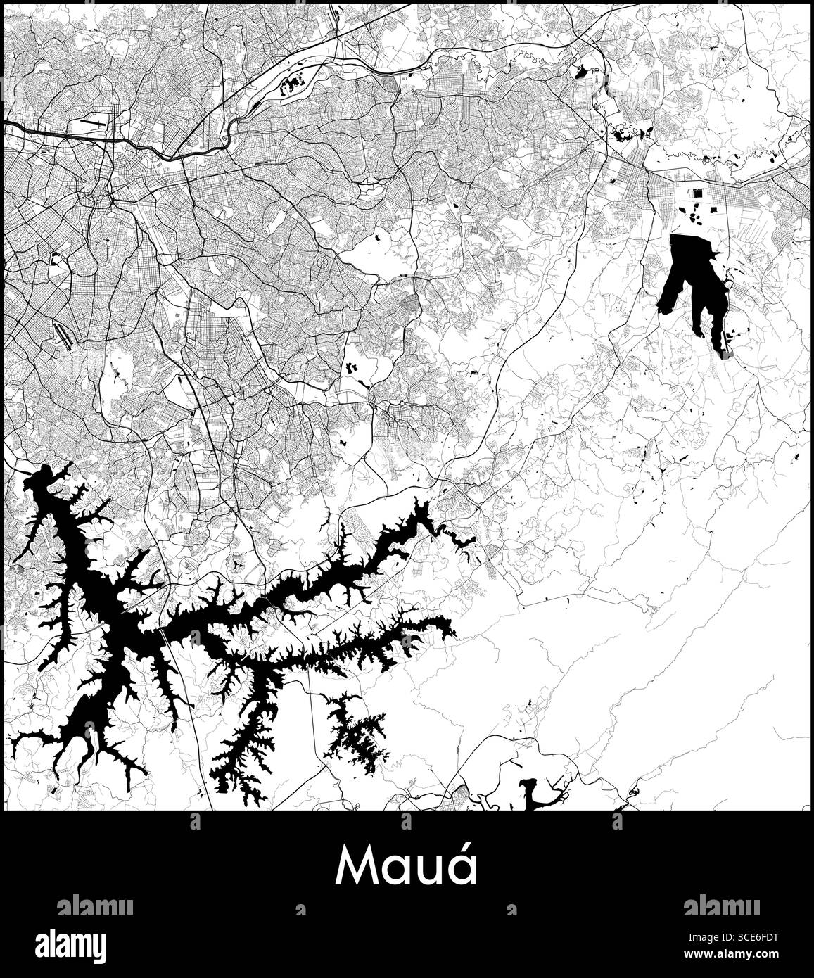 Maua city map, Brazil - Topographic vector map poster Stock Vector ...