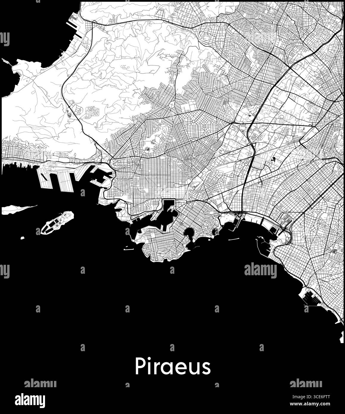 Piraeus city map hi-res stock photography and images - Alamy