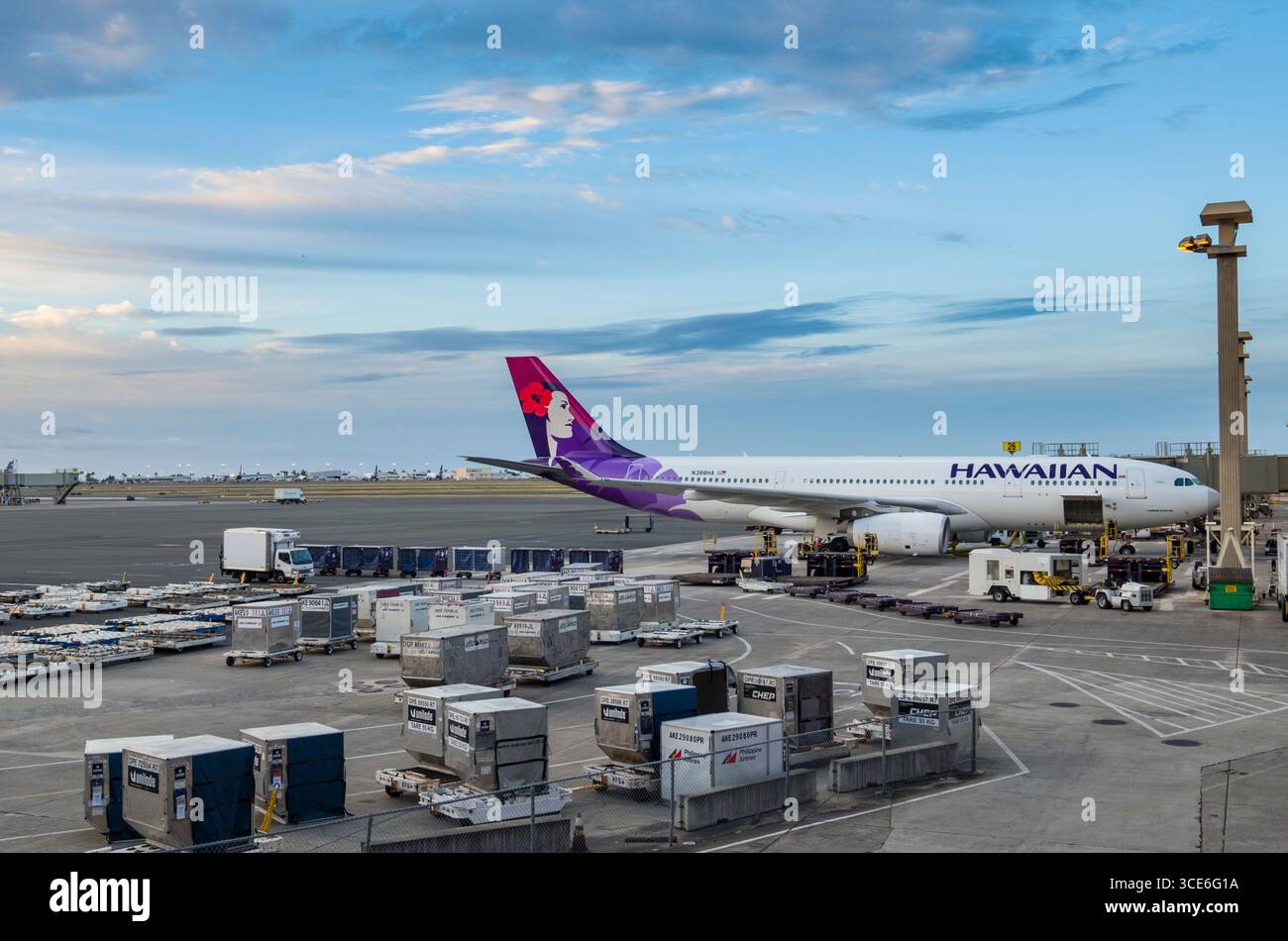 Hawaiian Airlines Airbus A330-200 N388HA commercial jet aircraft parked ...