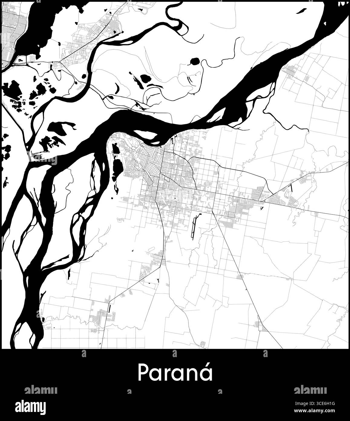 Parana vector outline map Black and White Stock Photos & Images - Alamy