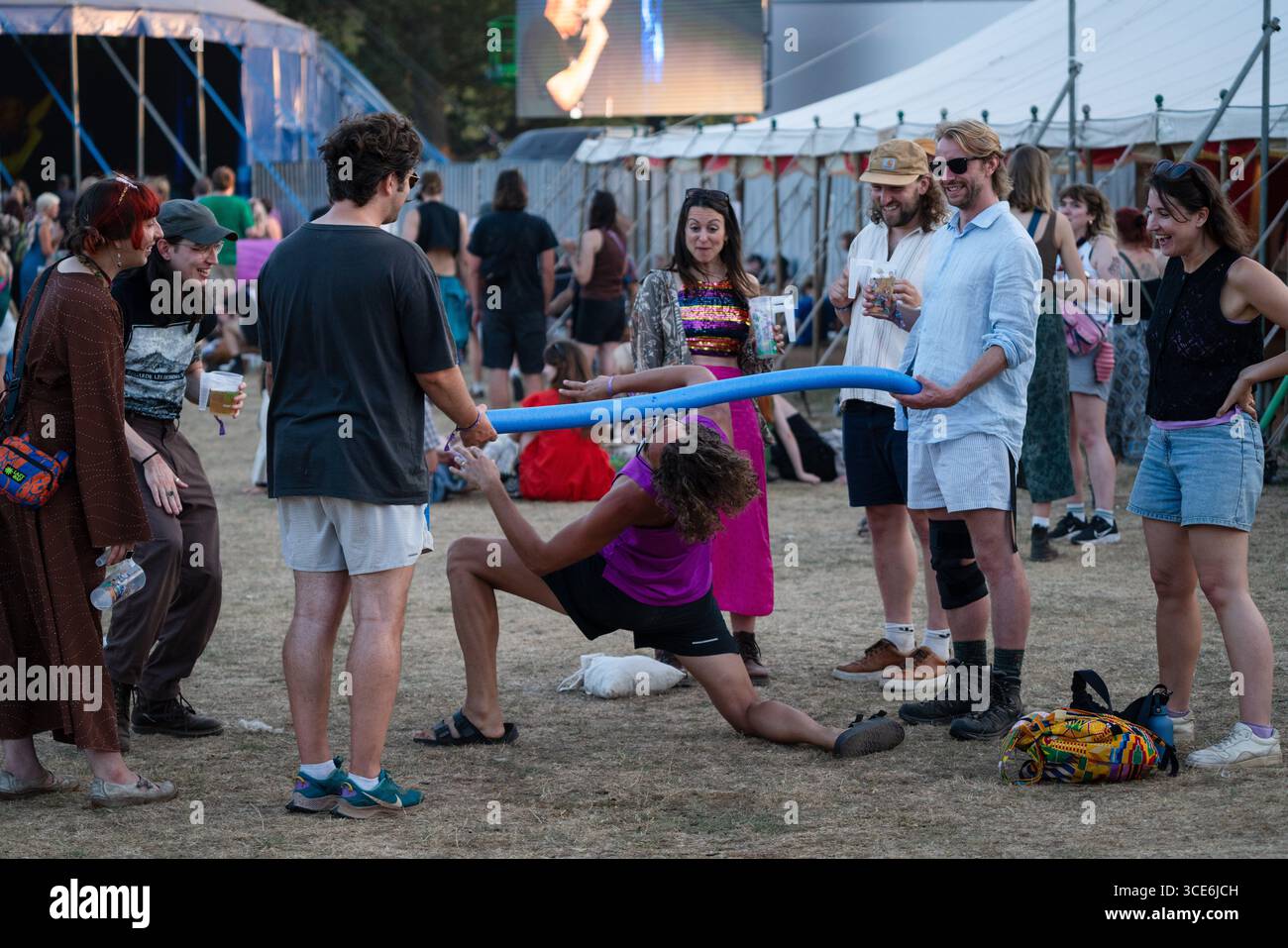 Brecon, Wales, UK, 15th August 2025. Timbo for some limbo dancing ...