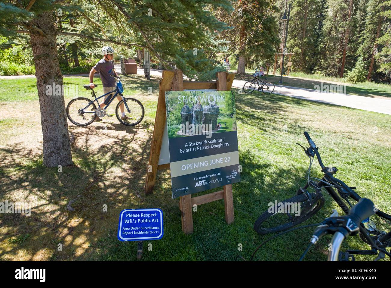 Sign for Stickwork sculpture by Patrick Dougherty, Ford Field, Vail ...
