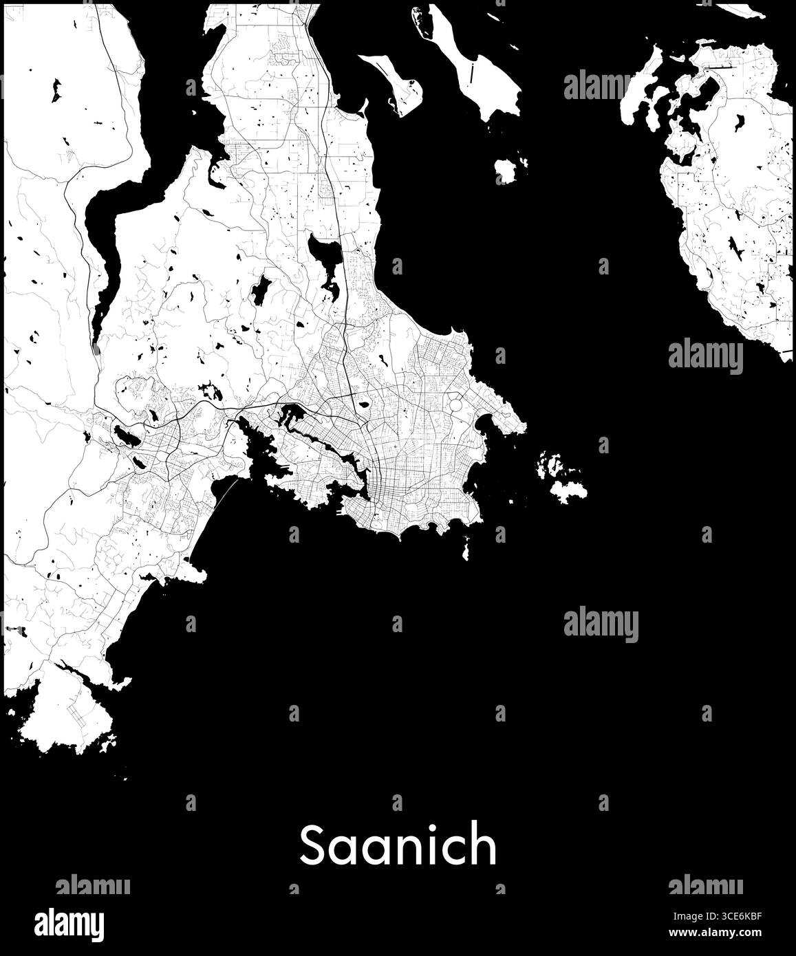 Saanich city map, Canada - Topographic vector map poster Stock Vector ...