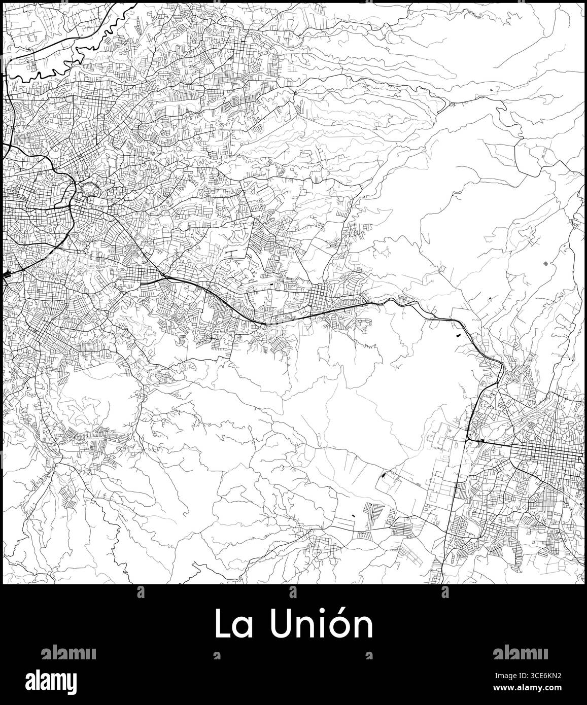 La union vector outline map Black and White Stock Photos & Images - Alamy