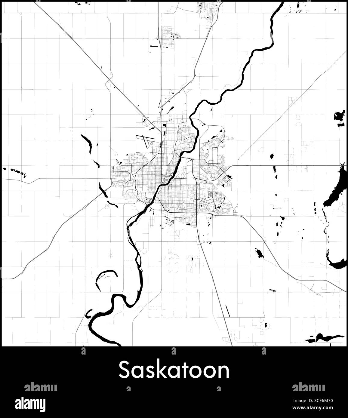 Saskatoon street map Stock Vector Images - Alamy