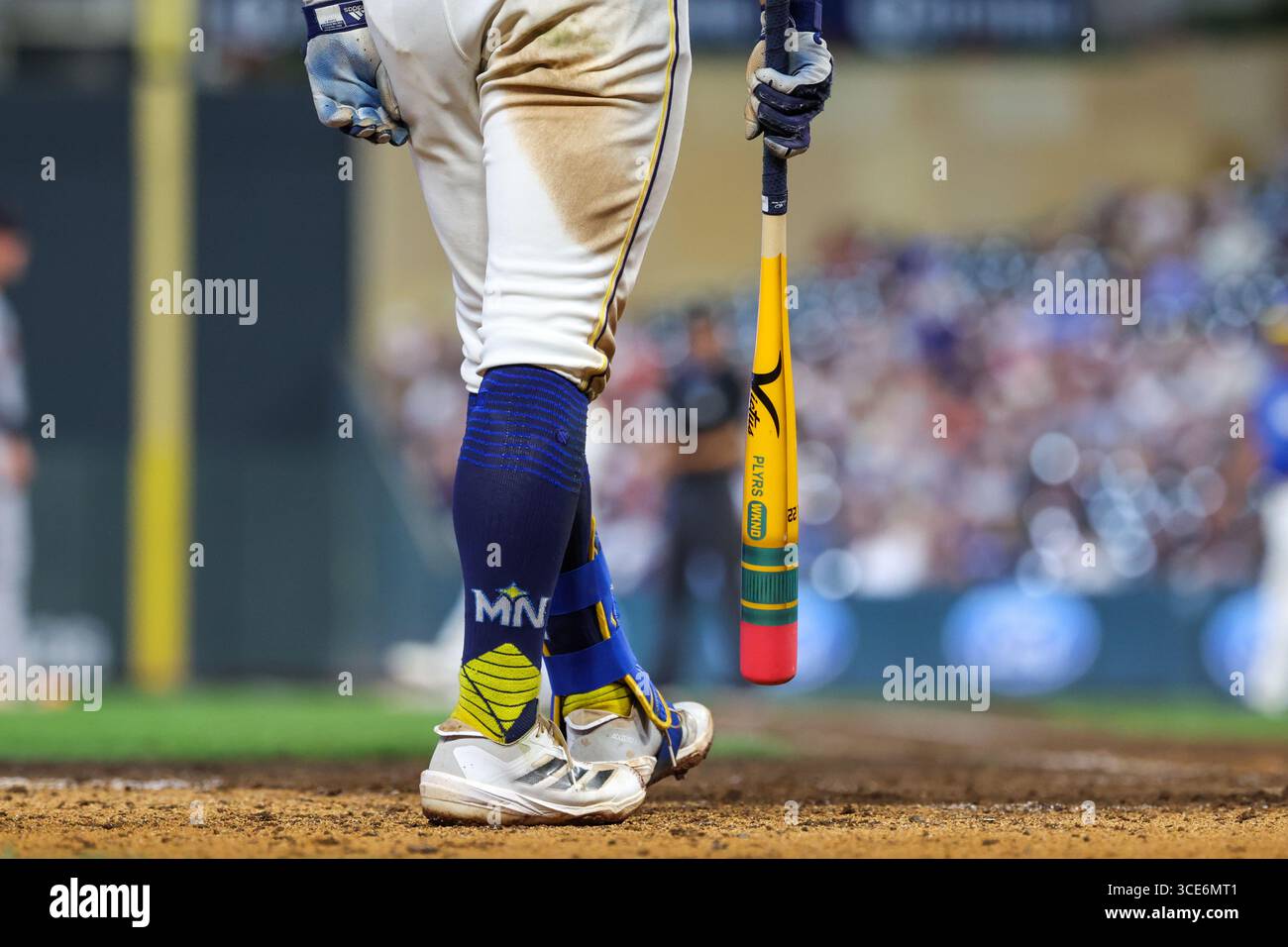 August 15th, 2025: The bat of Minnesota Twins shortstop Brooks Lee (2 ...