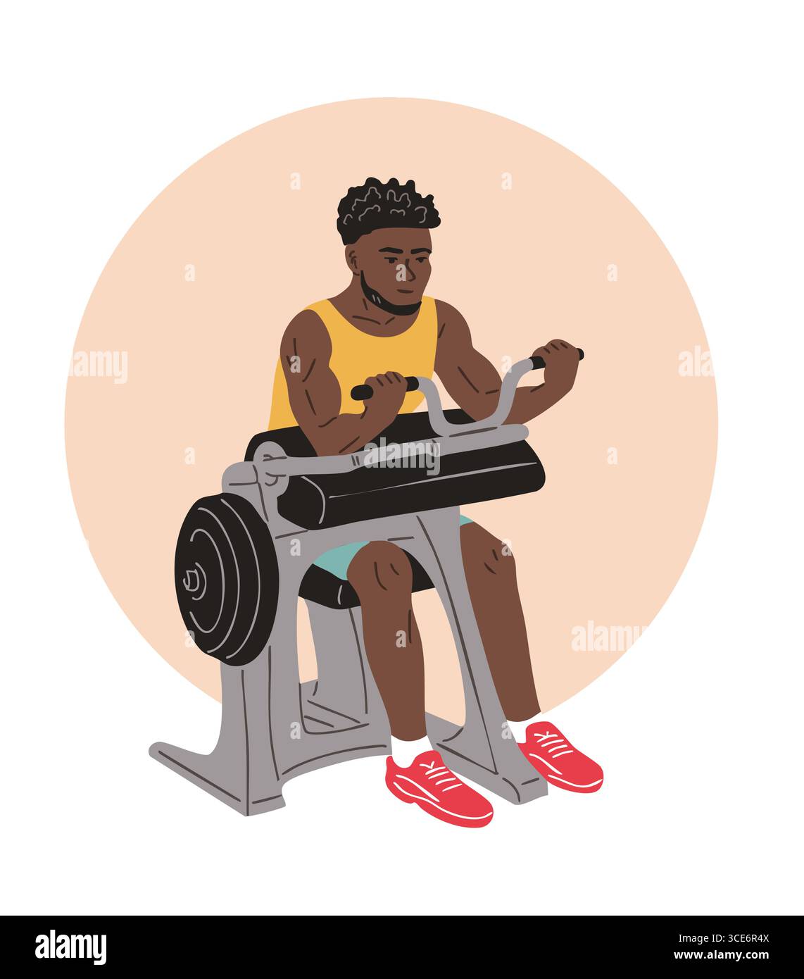 Sport training young black man Stock Vector Images - Alamy