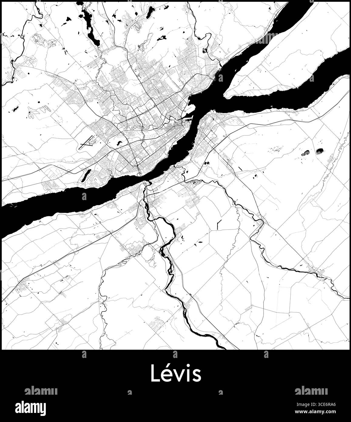 Levis city map, Canada - Topographic vector map poster Stock Vector ...