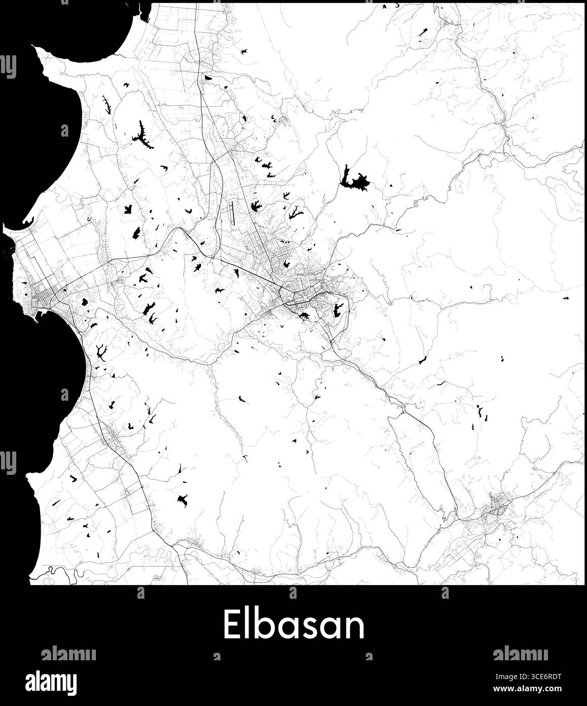 Elbasan street map hi-res stock photography and images - Alamy