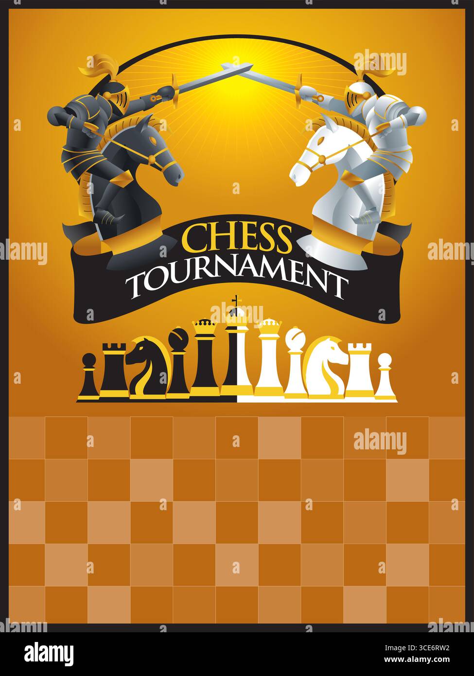 Vector of a chess tournament poster design layout, just need to put in ...