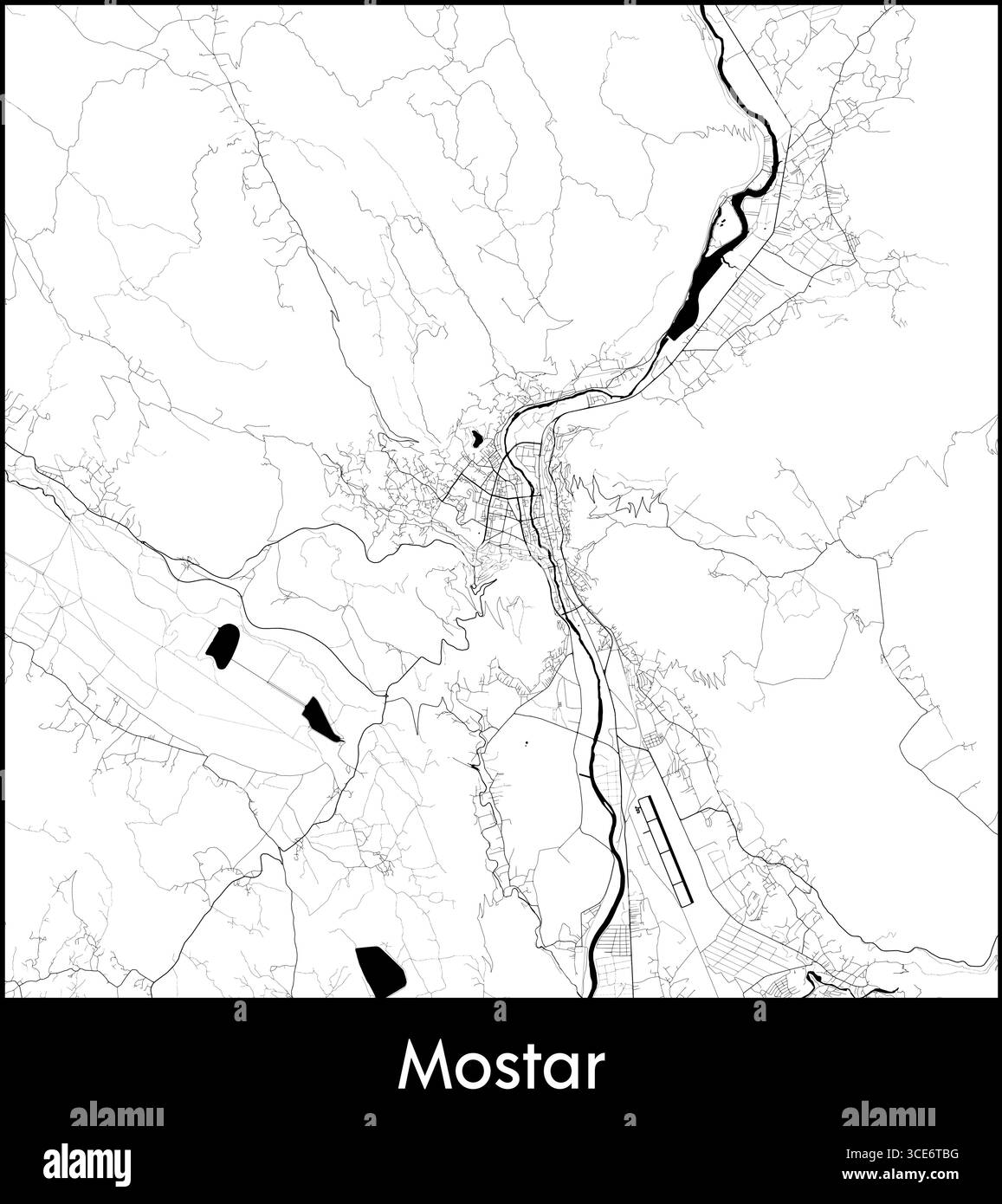 Mostar map Black and White Stock Photos & Images - Alamy