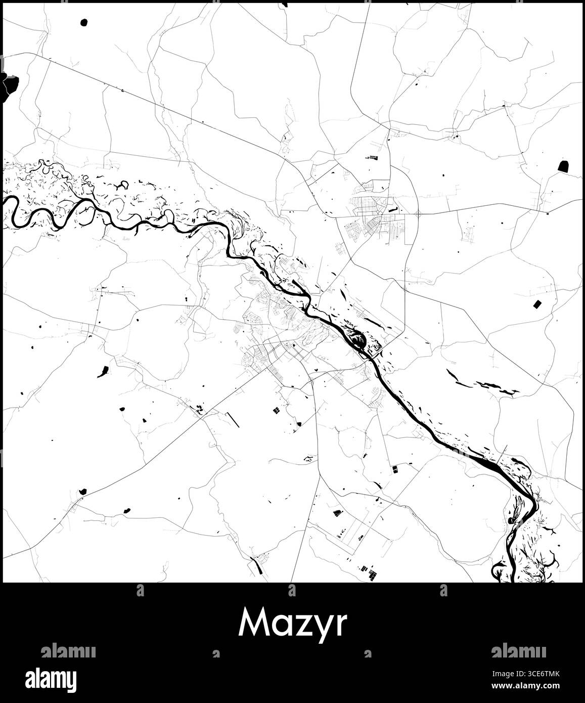 Mazyr outline map Black and White Stock Photos & Images - Alamy