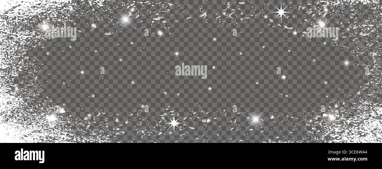 Frosty ice border. Frozen window frame template with ice textures for ...