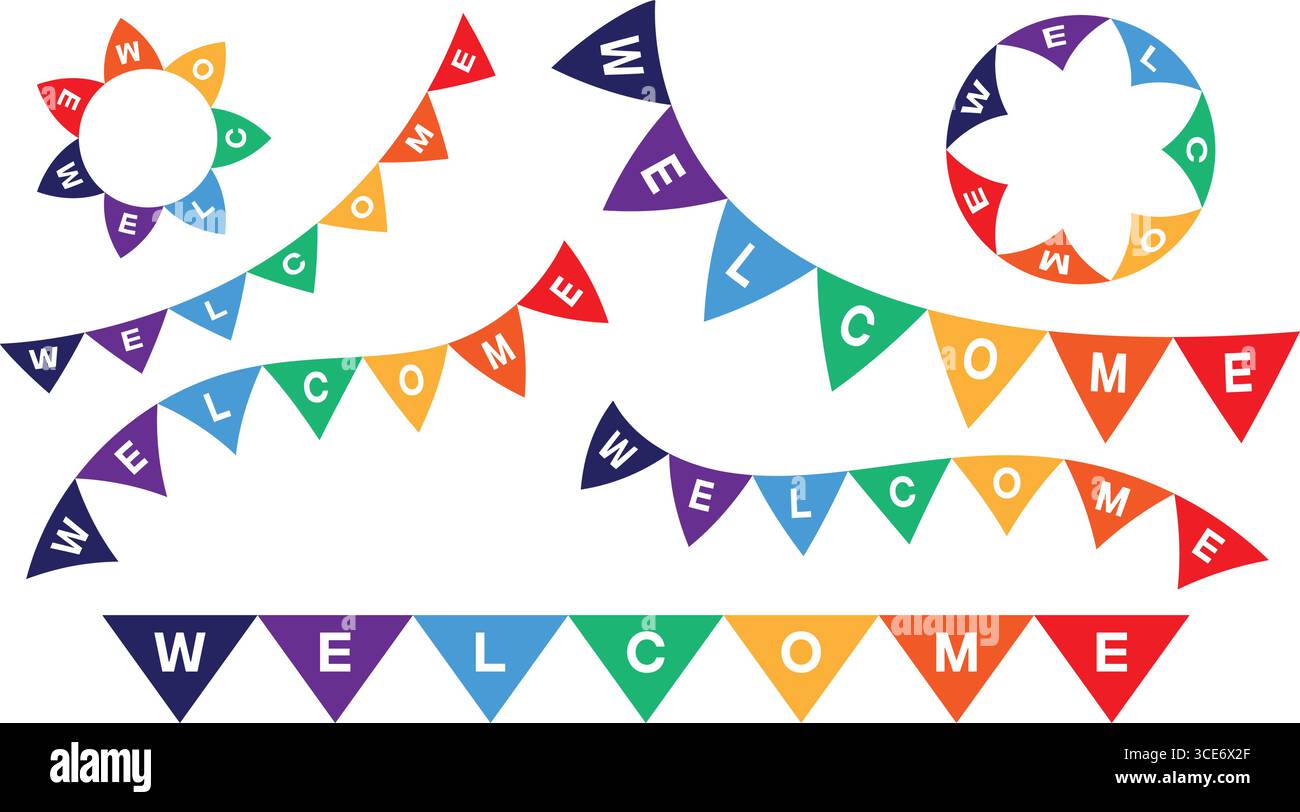 Colorful flags in bright Stock Vector Images - Alamy