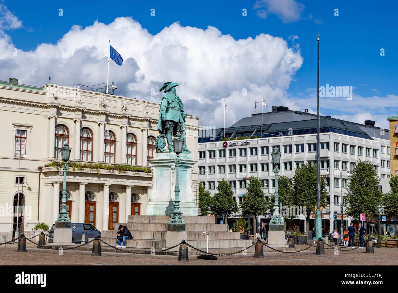 Bronze statue of King Gustav II Adolf, in Gustav Adolfs Torg, the main ...