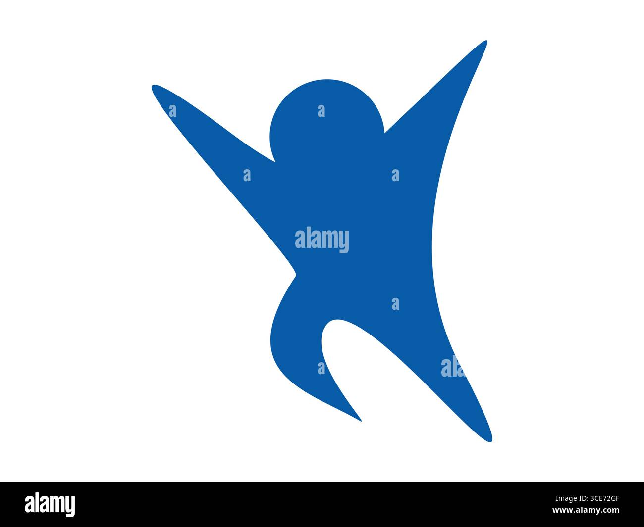 Minimalist jumping person icon vector with human silhouette in dynamic ...