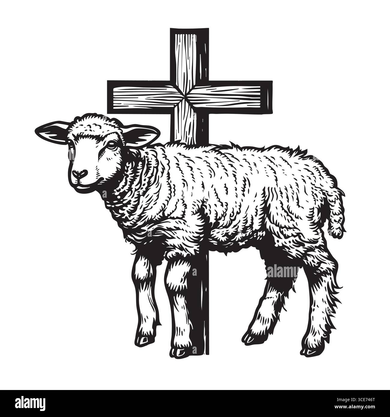 Christian illustration lamb god Cut Out Stock Images & Pictures - Alamy