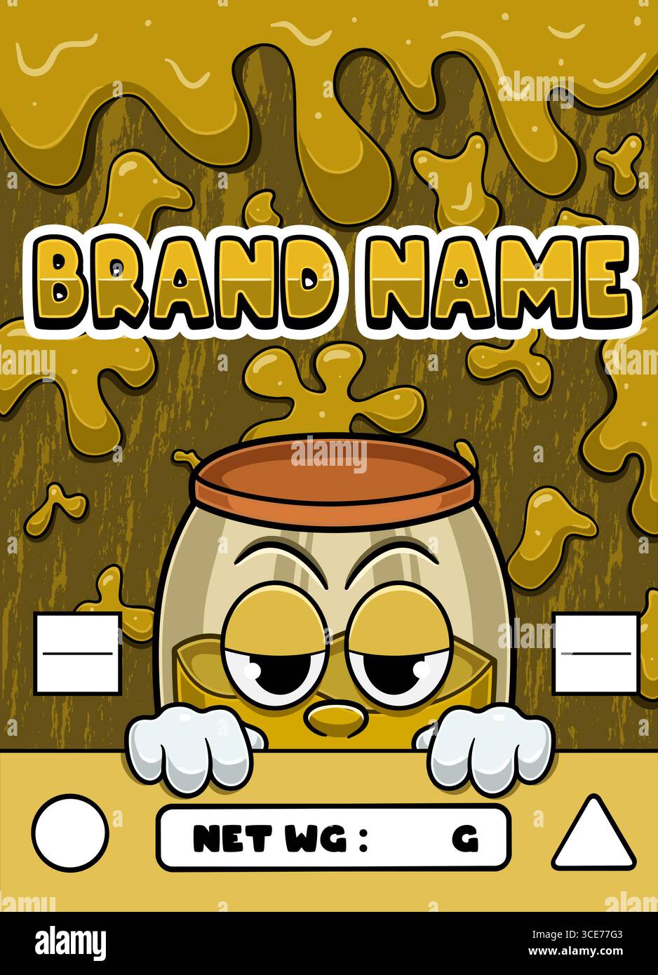 Honey Strain Cartoon with Slime Background. Design For Logo, Label ...