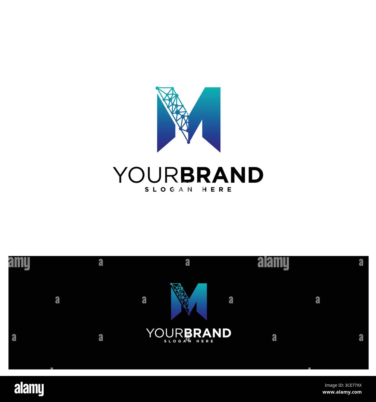 Bold capital alphabet letter M logo concept template design. Vector ...