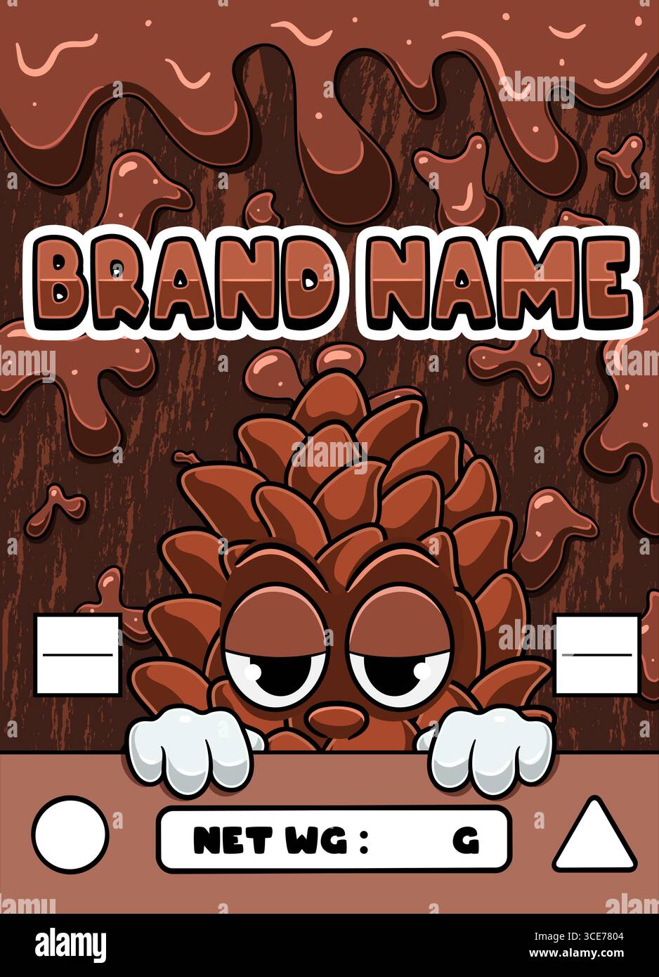 Pine Cone Strain Cartoon with Slime Background. Design For Logo, Label ...