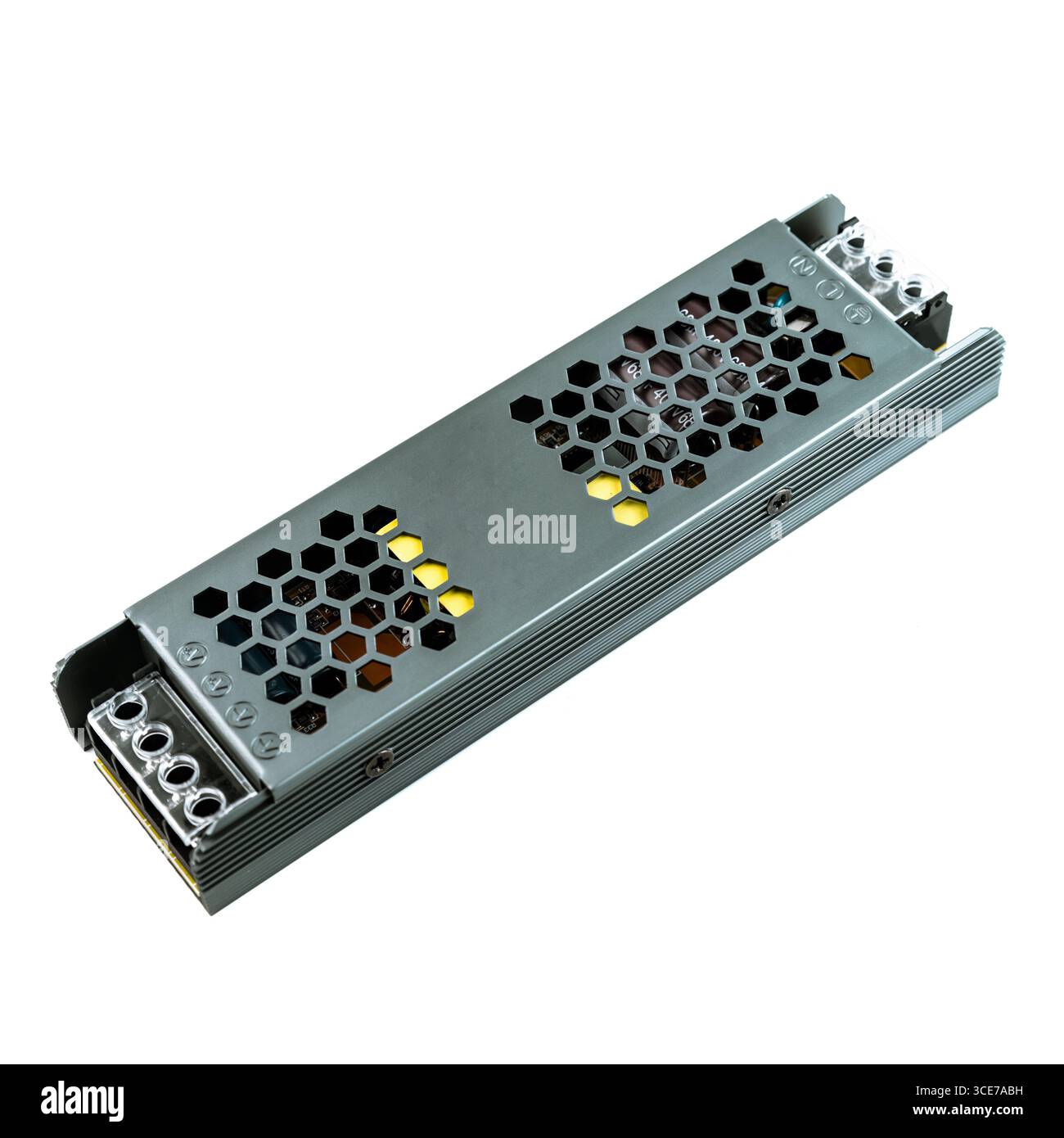 Diagonal view of a concealed installation power supply unit, isolated ...