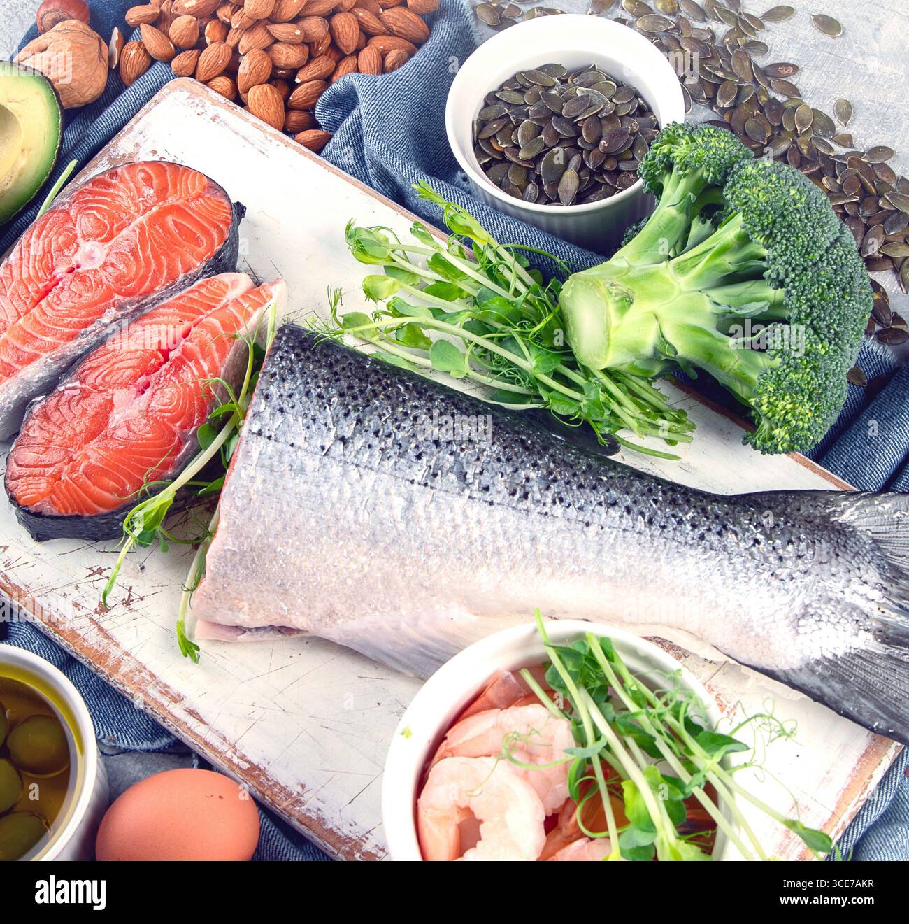 Fat rich foods selection hi-res stock photography and images - Alamy