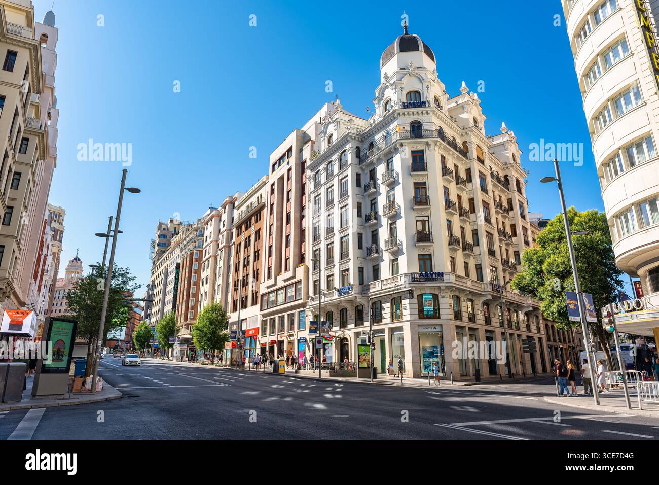 Madrid, Spain, July 26, 2025: Classic buildings with a multitude of ...