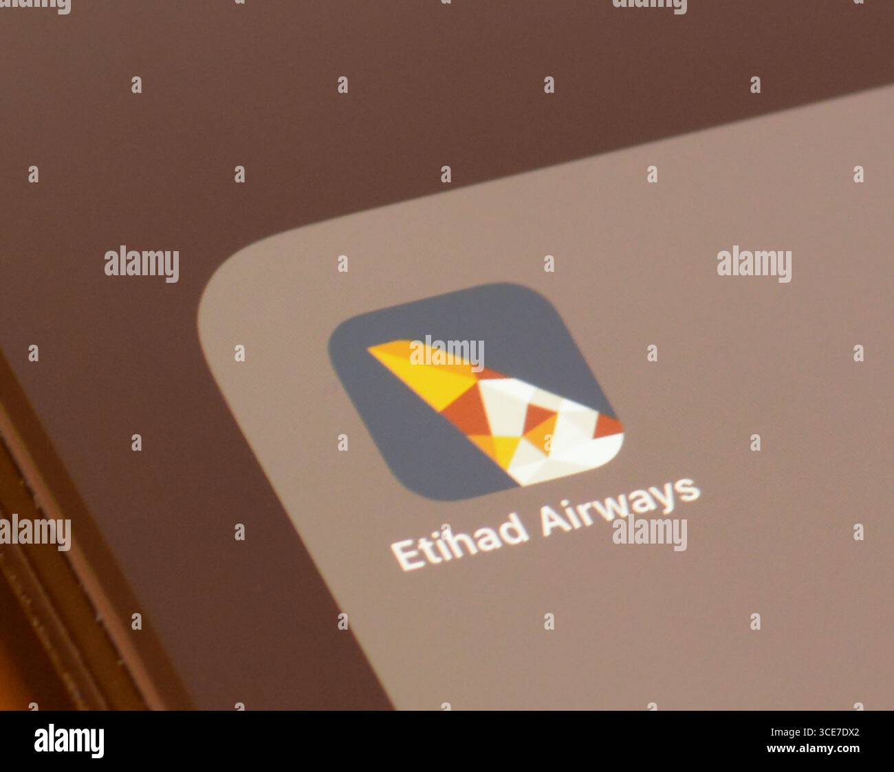 Etihad Airways app on a smartphone screen Stock Photo - Alamy