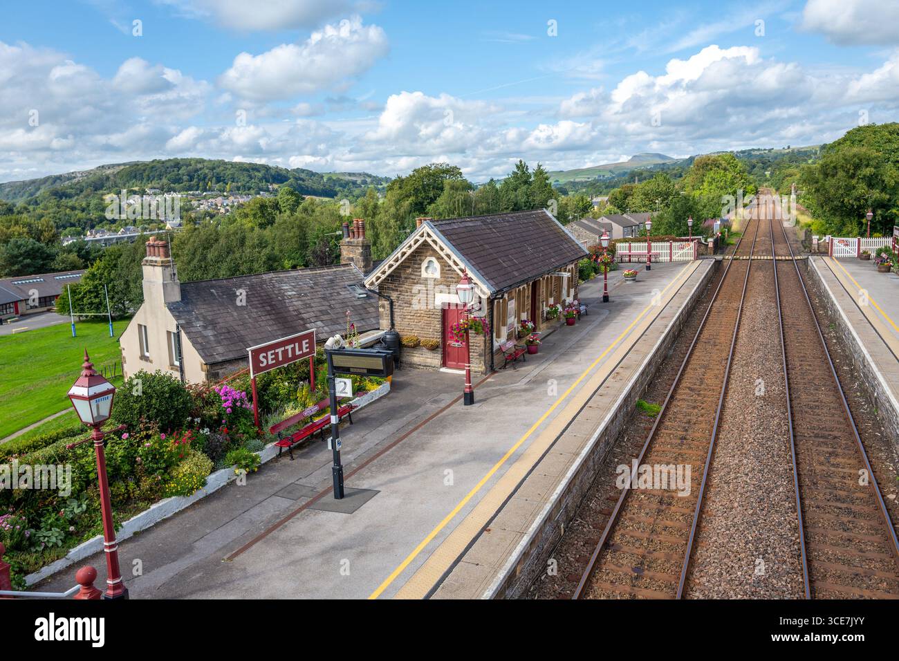 Settle railway station on the Settle and Carlisle Line, which runs ...