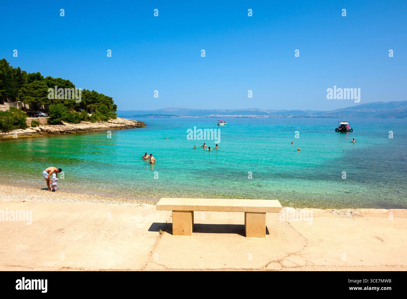 Brac, Croatia - June 14, 2025: Likva Beach, one of the best beaches in ...