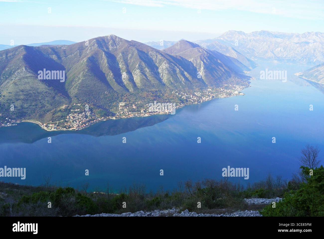 Aerial view kotor bay villages hi-res stock photography and images - Alamy