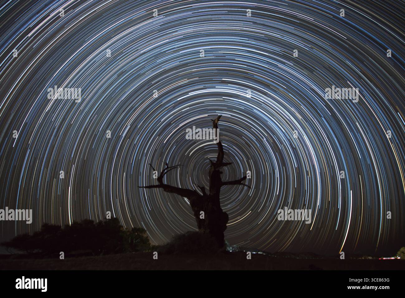 Star trails in the dark skies of Namibia Stock Photo - Alamy